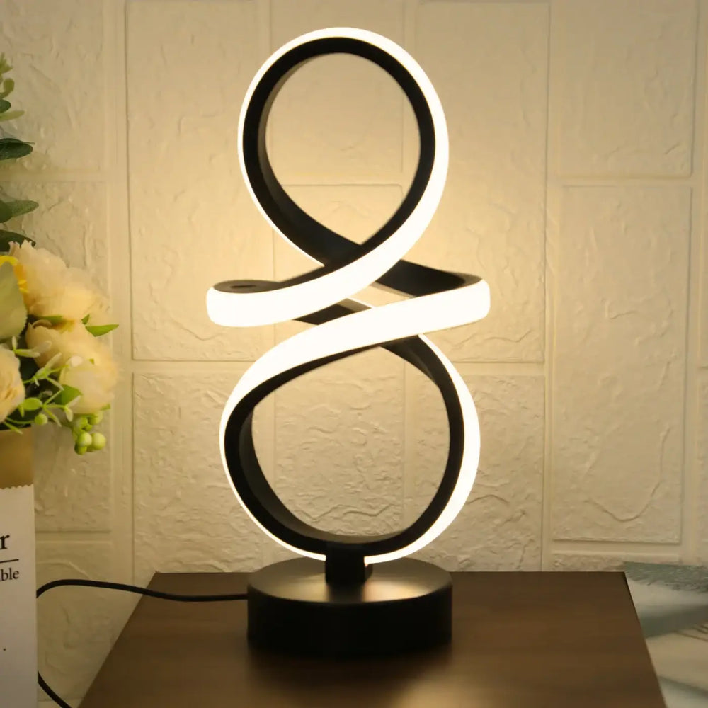 Lampe de Table Spiral Design Moderne LED Pour Intérieur Élégant – Lustria