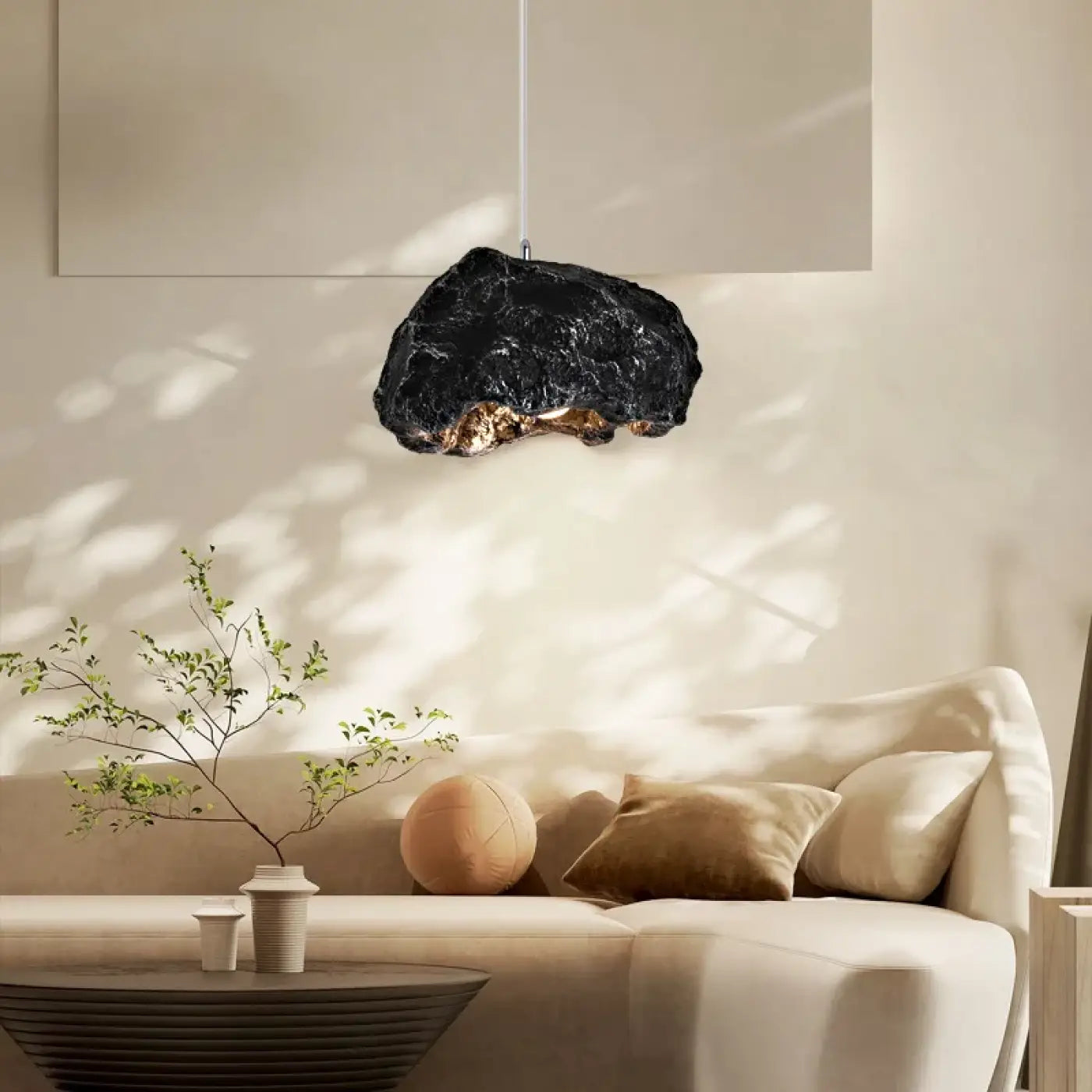 Suspension Design Effet Roche Brute Lumière Chaleureuse – Lustria